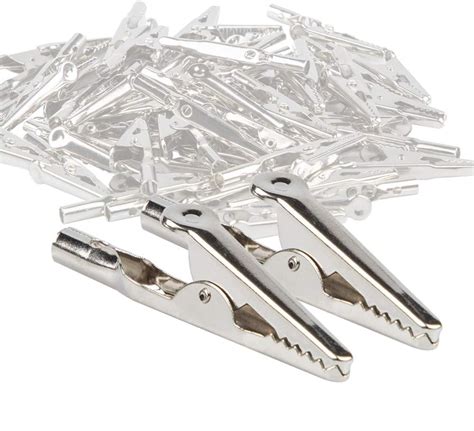 YuCool Lot de 50 pinces crocodiles en métal de 52 mm pinces crocodiles