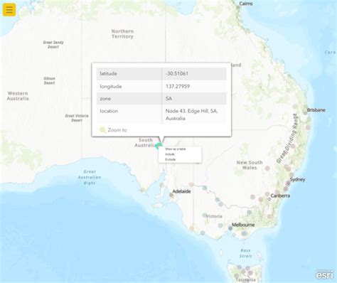 ArcGIS Map Embedded In Power BI Showing The Nodes In The Case Study S