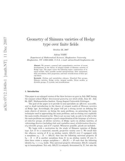 pdf geometry of shimura varieties of hodge type over finite fields