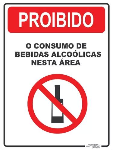 Placa Proibido O Consumo De Bebidas Alcoólicas 15x20 MercadoLivre
