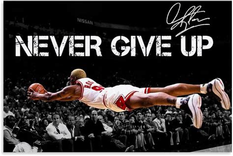 Amazon VBKYFNZ Dennis Keith Rodman Never Give Up Poster Canvas