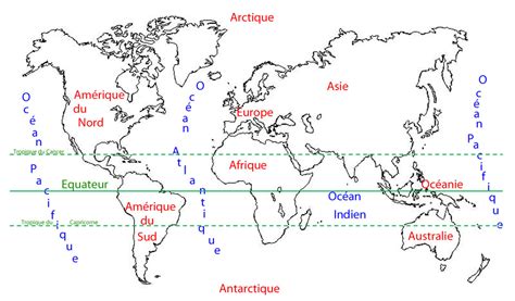 Carte Vierge Des Continents Et Océans à Imprimer Le Carte