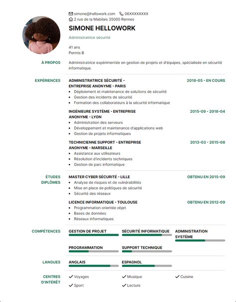 Exemple CV Administrateur Hellowork
