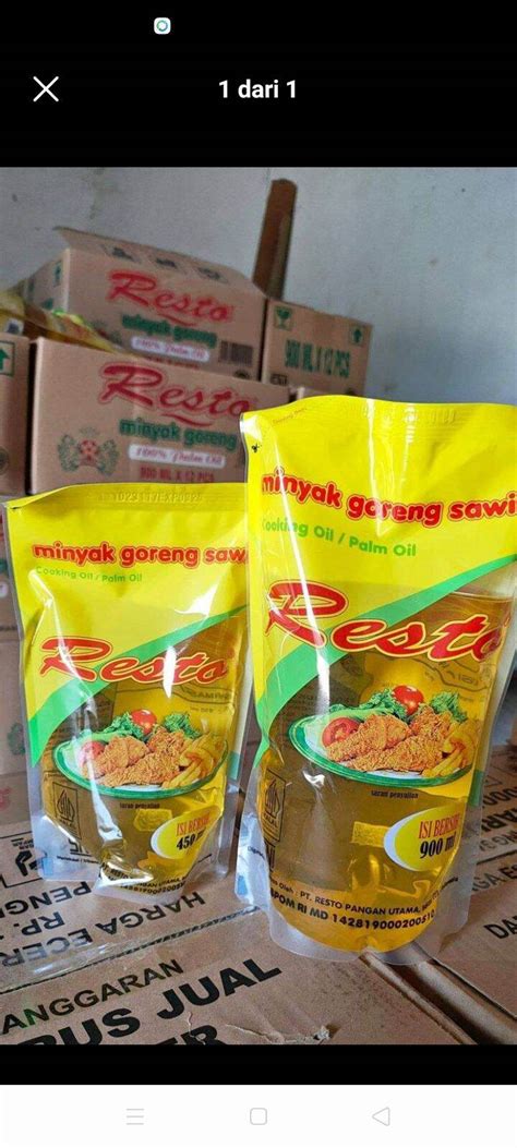 Resto Minyak Goreng Resto Kemasan Liter Ml Ml Pouch