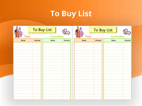 Excel Of To Buy List Xls Wps Free Templates
