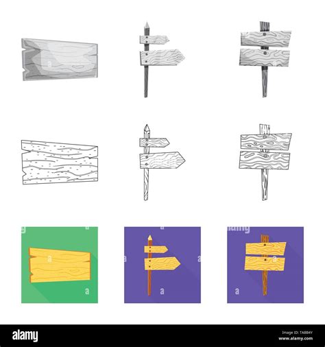 Diseño vectorial de materias y bosque icono Colección de materias