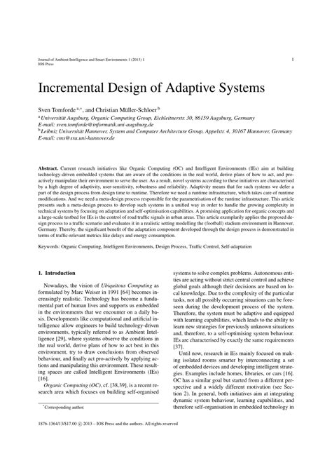 pdf incremental design of adaptive systems