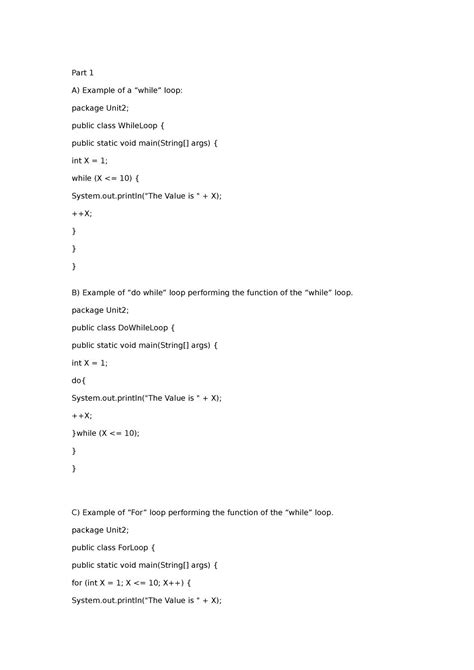 discussion forum unit 2 cs 1102 correct part 1 a example of a “while” loop package unit2