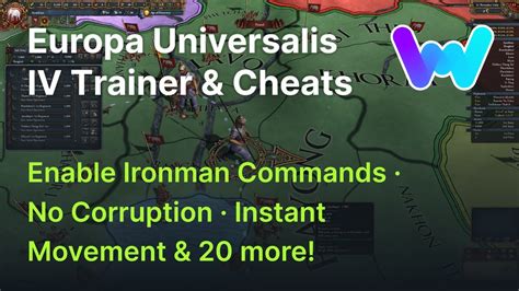 Europa Universalis Iv Trainer Cheats Enable Ironman Commands God