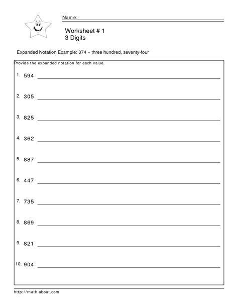 Free Printable Expanded Notation Worksheets