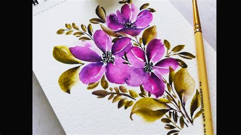 How To Paint Easy Quick Flower Bunch Watercolor Florals Easy