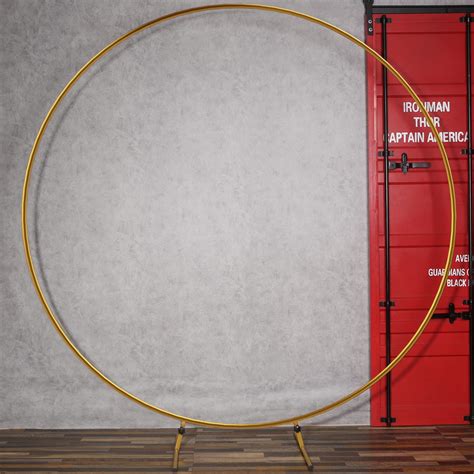 TEKXYZ Round Balloon Arch Stand 6 56 Ft Gold Circle Wedding Arch Frame