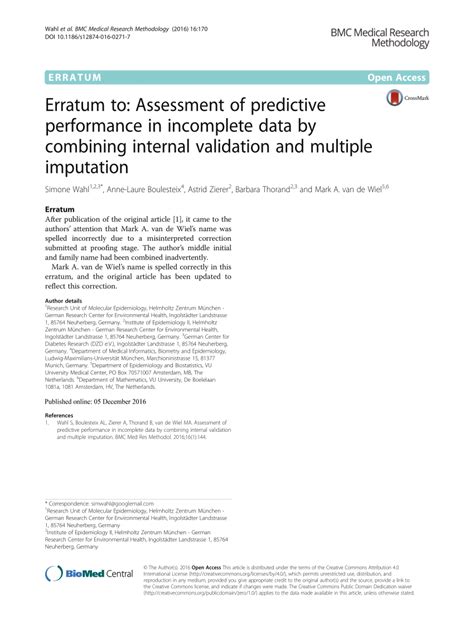 pdf erratum to assessment of predictive performance in incomplete data by combining internal