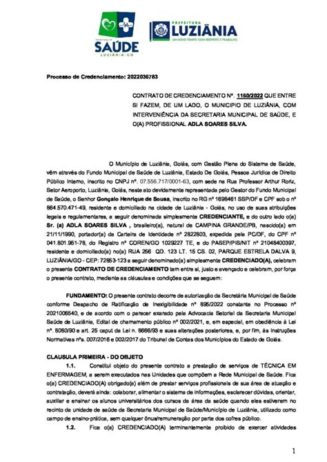 CONTRATO DE CREDENCIAMENTO Nº 1160 2022 ADLA SORES SILVA
