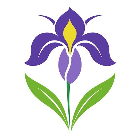 Iris Flower Logo Design Vector Art And Illustration Premium AI