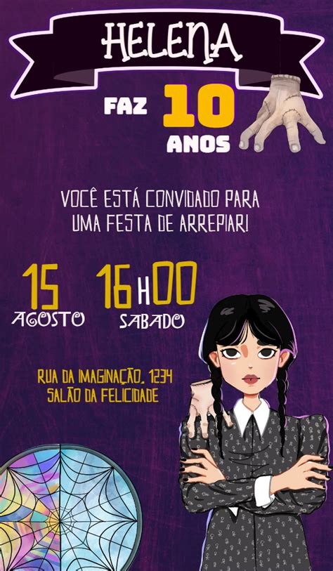 Fazer convite online convite digital Vandinha wandinha família adams
