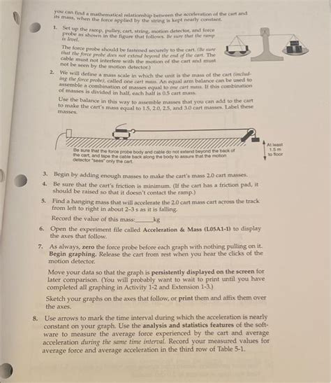 Solved Pre Lab Preparation Sheet For Lab Force Mass And Chegg