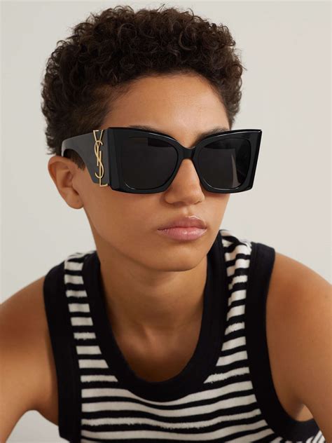 SAINT LAURENT EYEWEAR Blaze Oversized Cat Eye Acetate Sunglasses NET