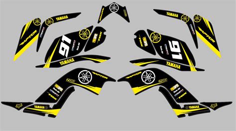 Kit déco Yamaha YFM 700 Raptor Line Yellow Kitdeco moto fr