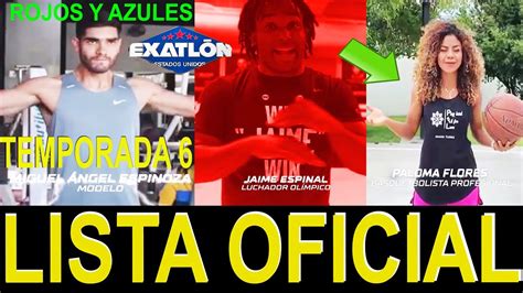ATLETAS OFICIALES EXATLON ESTADOS UNIDOS 6 LISTA DE ROJOS Y AZULES