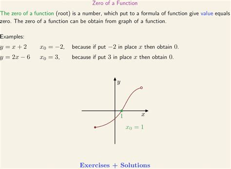 zero of a function