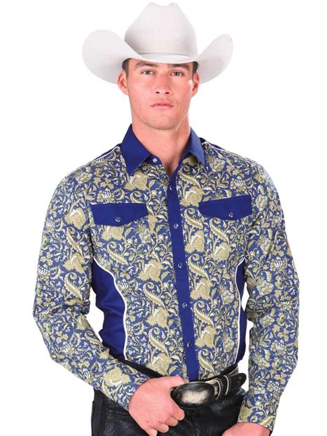 Camisa Vaquera Manga Larga Para Hombre 100 Cotton El General ID