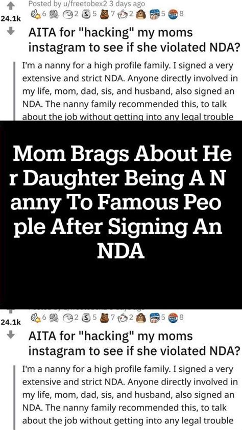 Mom Brags About Her Daughter Being A Nanny To Famous People After