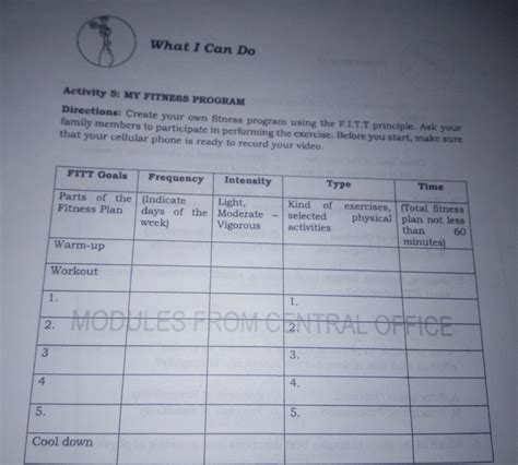 Directions Create Your Own Fitness Program Using The Fit T Principle