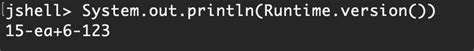 java how to show version in jshell stack overflow