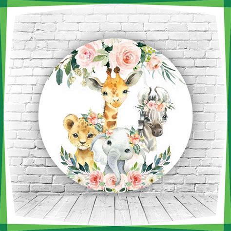 Painel Redondo Safari Aquarela Shopee Brasil