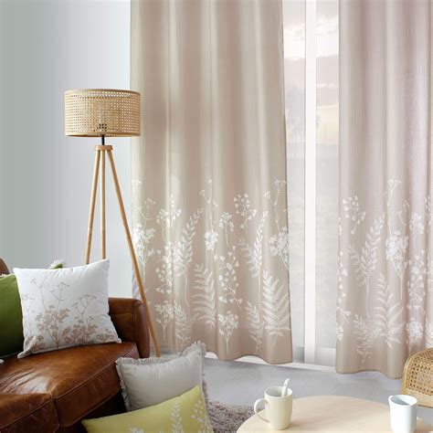 Rideau 135 X 240 Cm Herbier Taupe Rideau Voilage Store Eminza