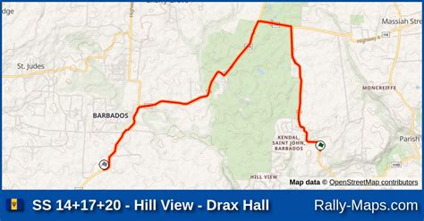 SS 14 17 20 Hill View Drax Hall Stage Map Rally Barbados 2019