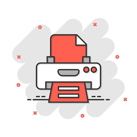 Icono de impresora de oficina en estilo cómic ilustración de vector de