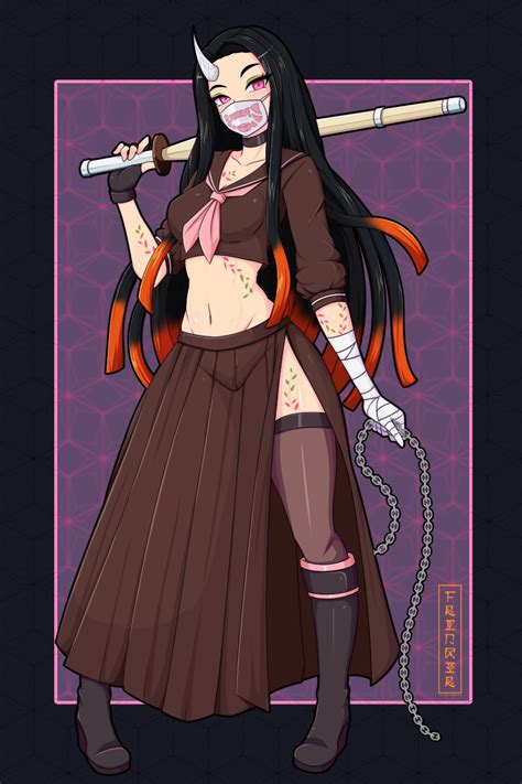Sukeban Nezuko By Frenxir On Deviantart Slayer Anime Anime Demon Cute Anime Character