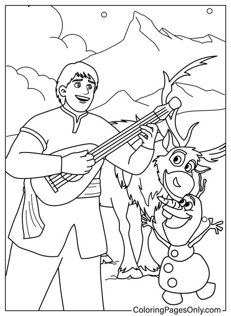 Olaf Sven Y Kristoff Dibujos Para Colorear Gratis E Imprimibles