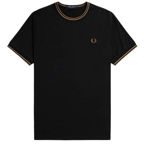 FRED PERRY M1588 Retro Mod Twin Tipped Tee In Black Stone
