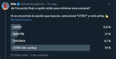 Quién será el próximo eliminado de la casa de Gran Hermano el domingo