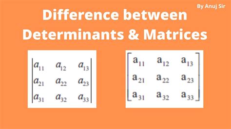difference between determinants and matrices youtube