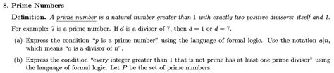 solved 8 prime numbers definition a prime number is a