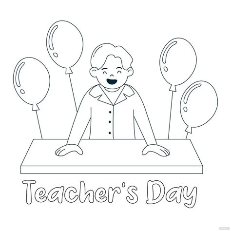 Teachers Day Concept Drawing In PSD Illustrator SVG EPS PNG