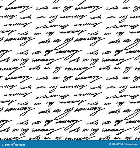 Handwriting Background Seamless Pattern Grunge Letters Words Stock