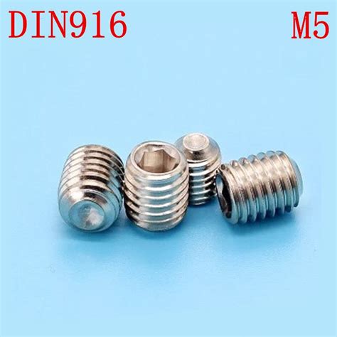 100pc Set DIN916 M5 5 TO 20mm Stainless Steel Metric Thread Grub Screws