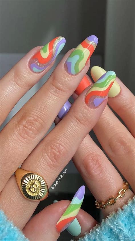Colorful Spring Swirl Nails Trendy Nails Nails Nails