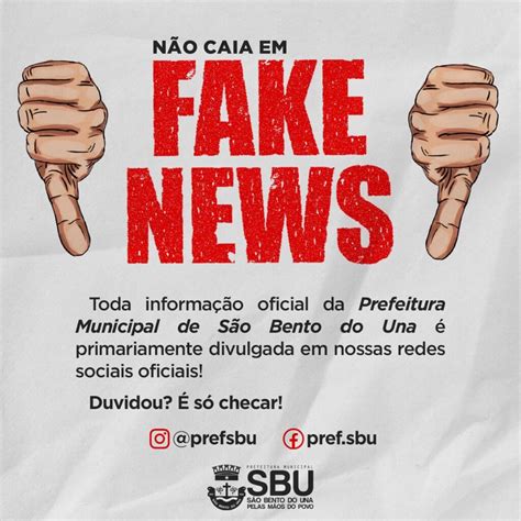 Não caia em Fake News Prefeitura de São Bento do Una PE