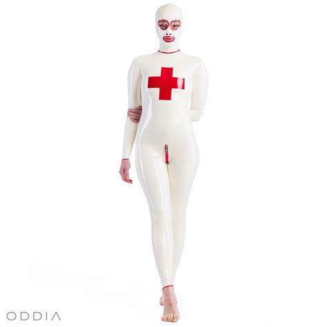Oddia® Womens Latex Catsuit With Condoms