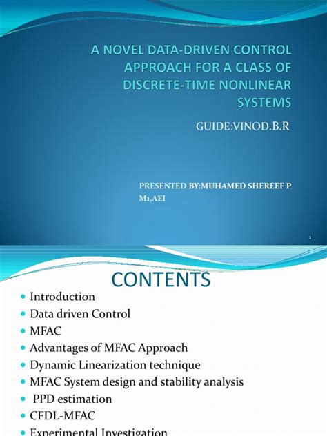 a novel data driven control approach for a class of discrete time non linear systems pdf