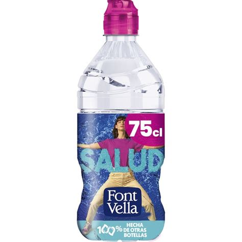 Agua mineral natural botella 75 cl con tapón Sport FONT VELLA