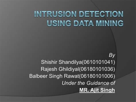 intrusion detection using data mining ppt