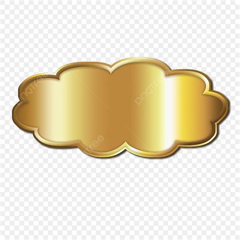 Etiqueta Tridimensional De Nube De Metal Dorado Png Dibujos Dorado