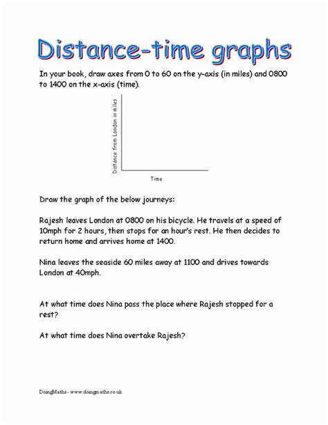 Distance Vs Time Graph Worksheet Chessmuseum Template Library